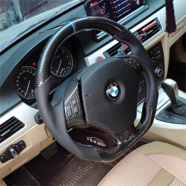 Volante de fibra de carbono TTD Craft para BMW SERIE 3 E90 E91 E92 E93 ...